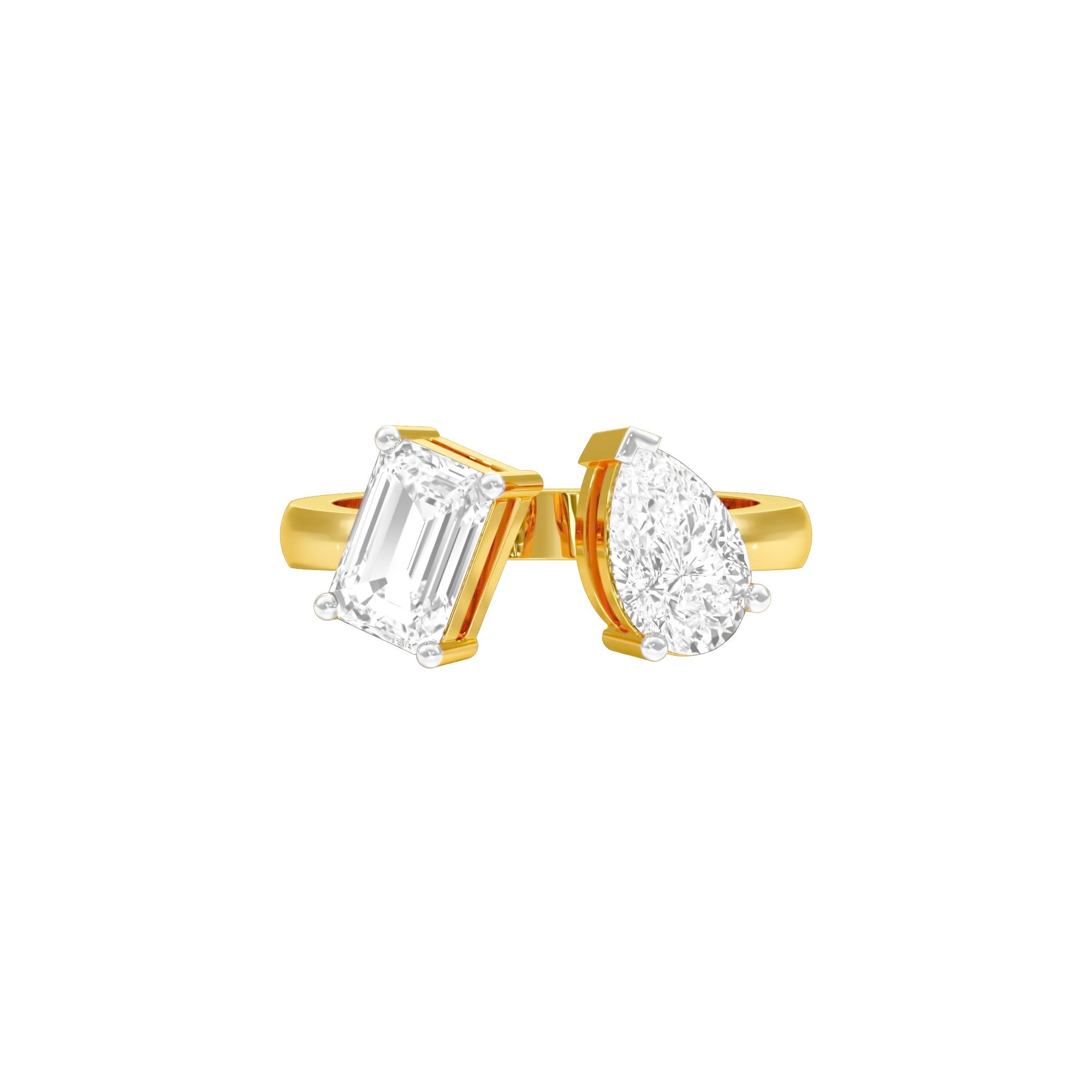 Emerald Pear Duet Diamond Engagement Ring – Limelight Diamonds