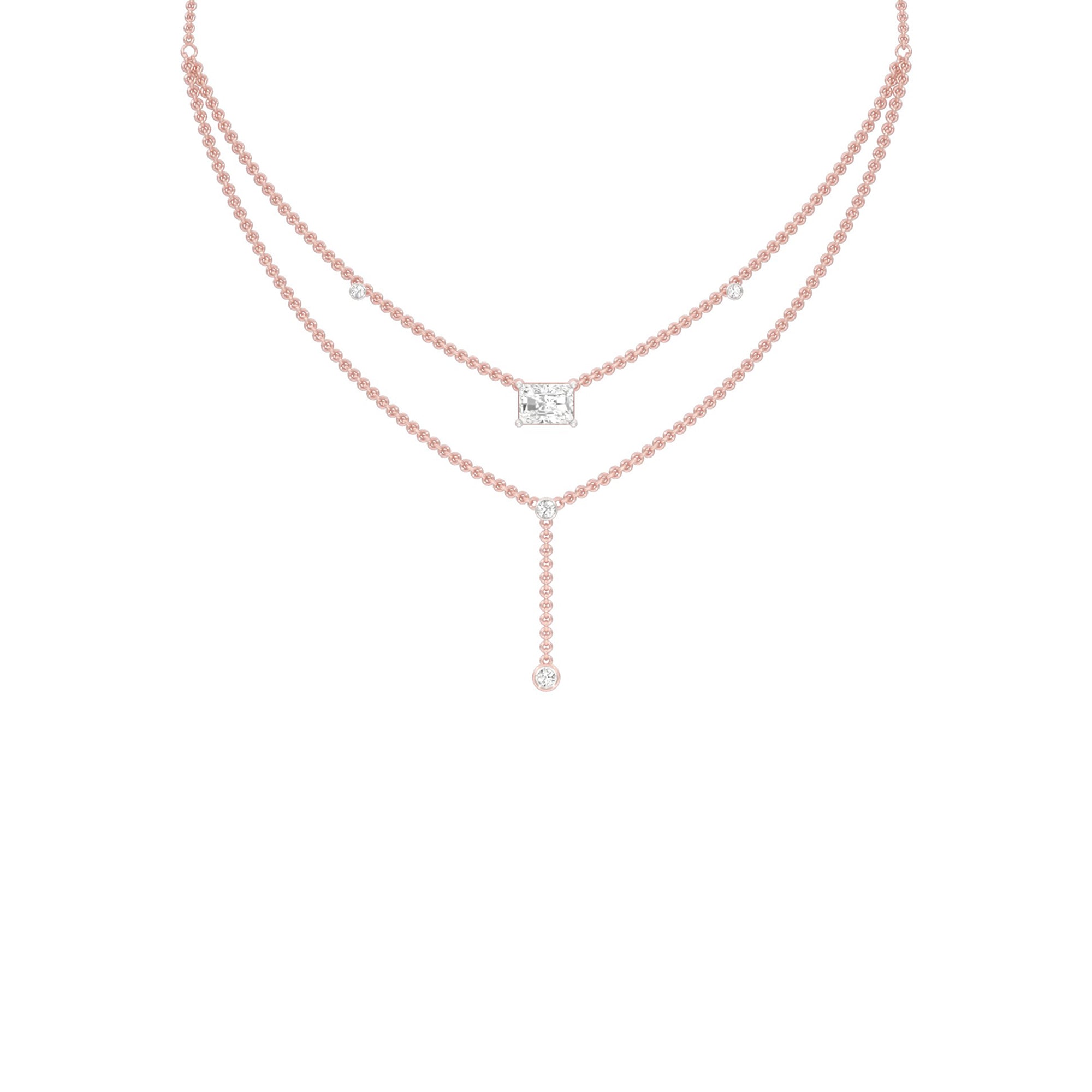 Double Layer Y Diamond Necklace – Limelight Diamonds
